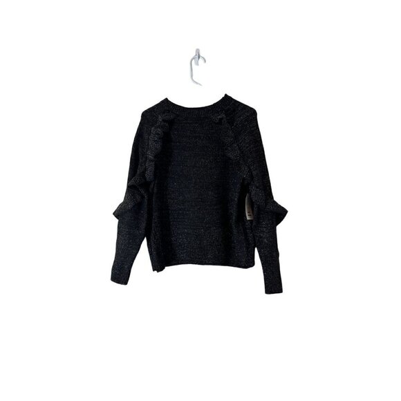 Time and Tru | Sweaters | Nwt Time And Tru Metallic Knit Ruffle Sweater ...